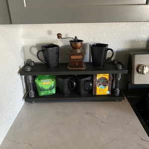 Kitchen Counter Shelf, Coffee Mug Shelf, Spice Rack Countertop ...