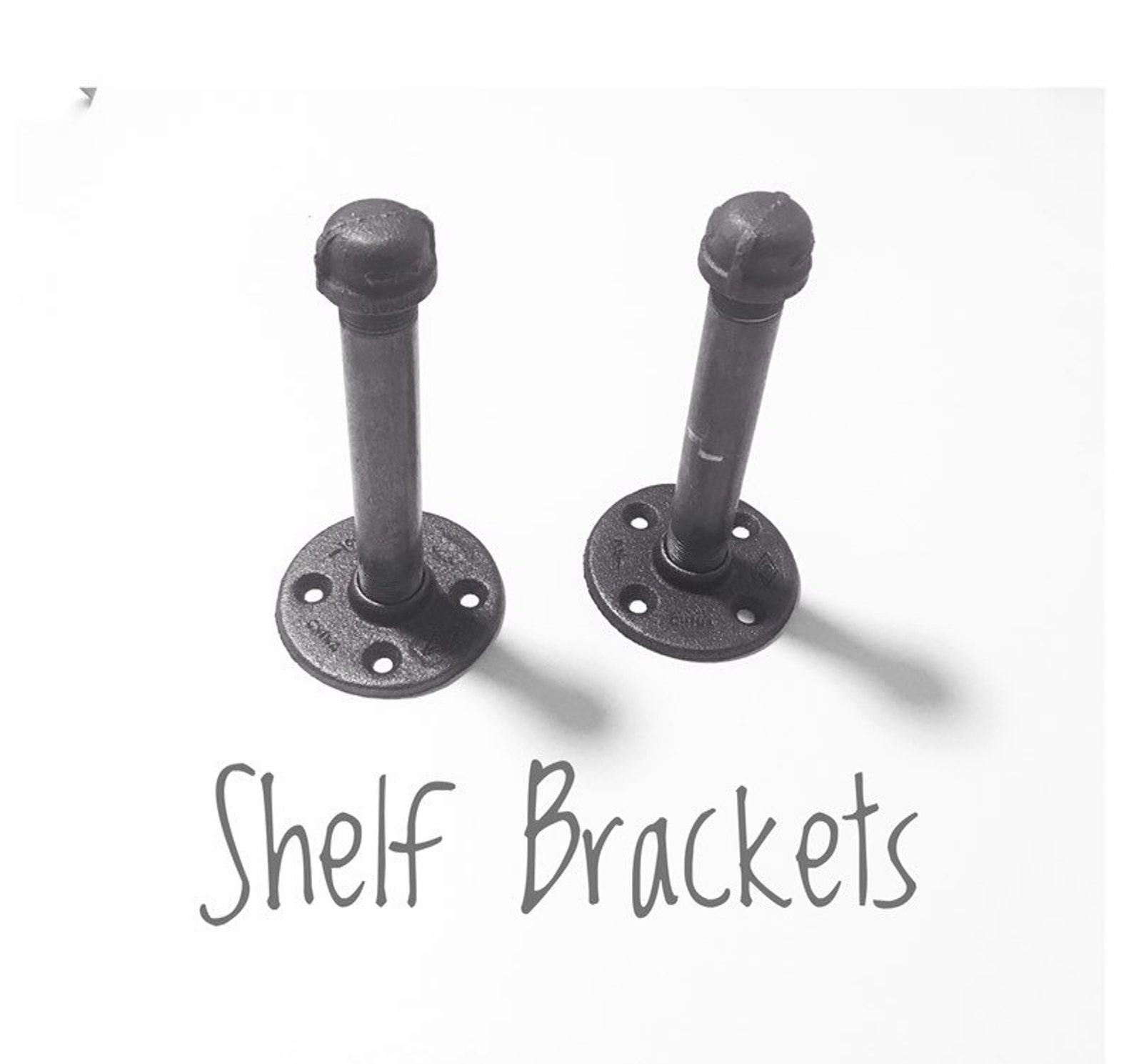 Shelf Brackets 2-sets Rustic Insustrial Pipe Bracket - Etsy