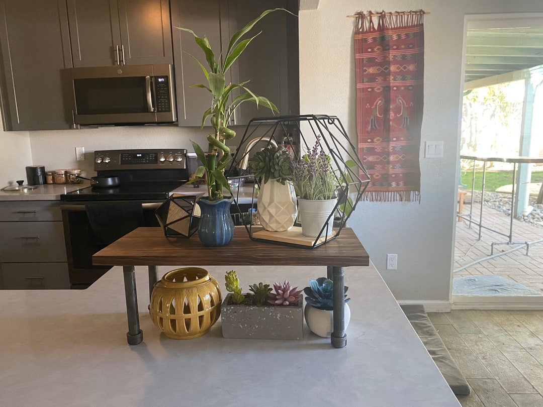 Flat Top 12" Deep Rustic Countertop Shelf, Desk Organizer, Office ...