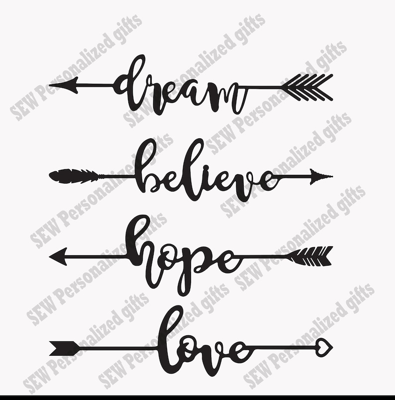 SVG Vector Files Word Art Arrow Bundle - Etsy