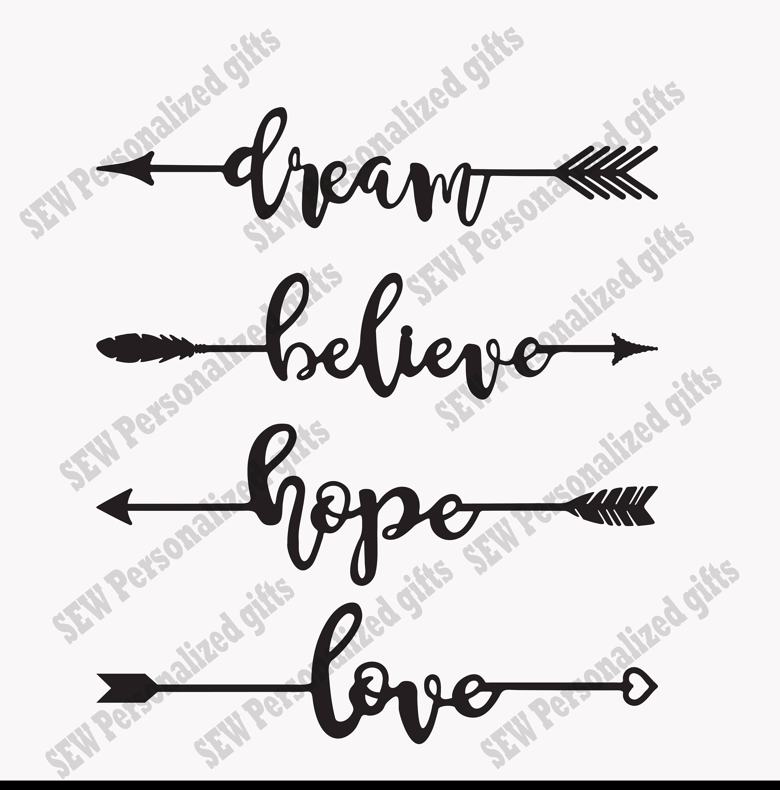 SVG Vector Files Word Art Arrow Bundle - Etsy