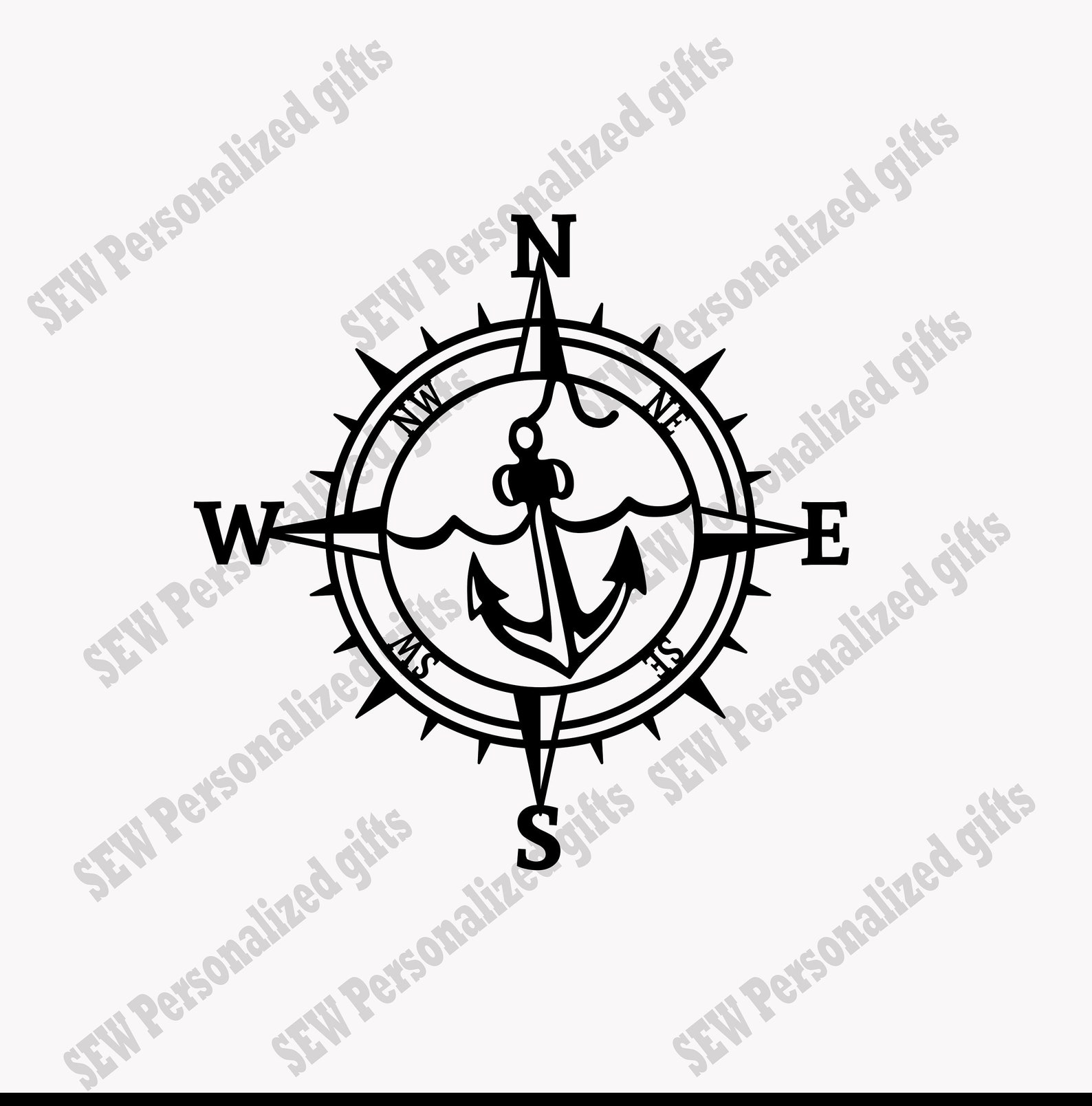 Nautical Compass SVG - Etsy