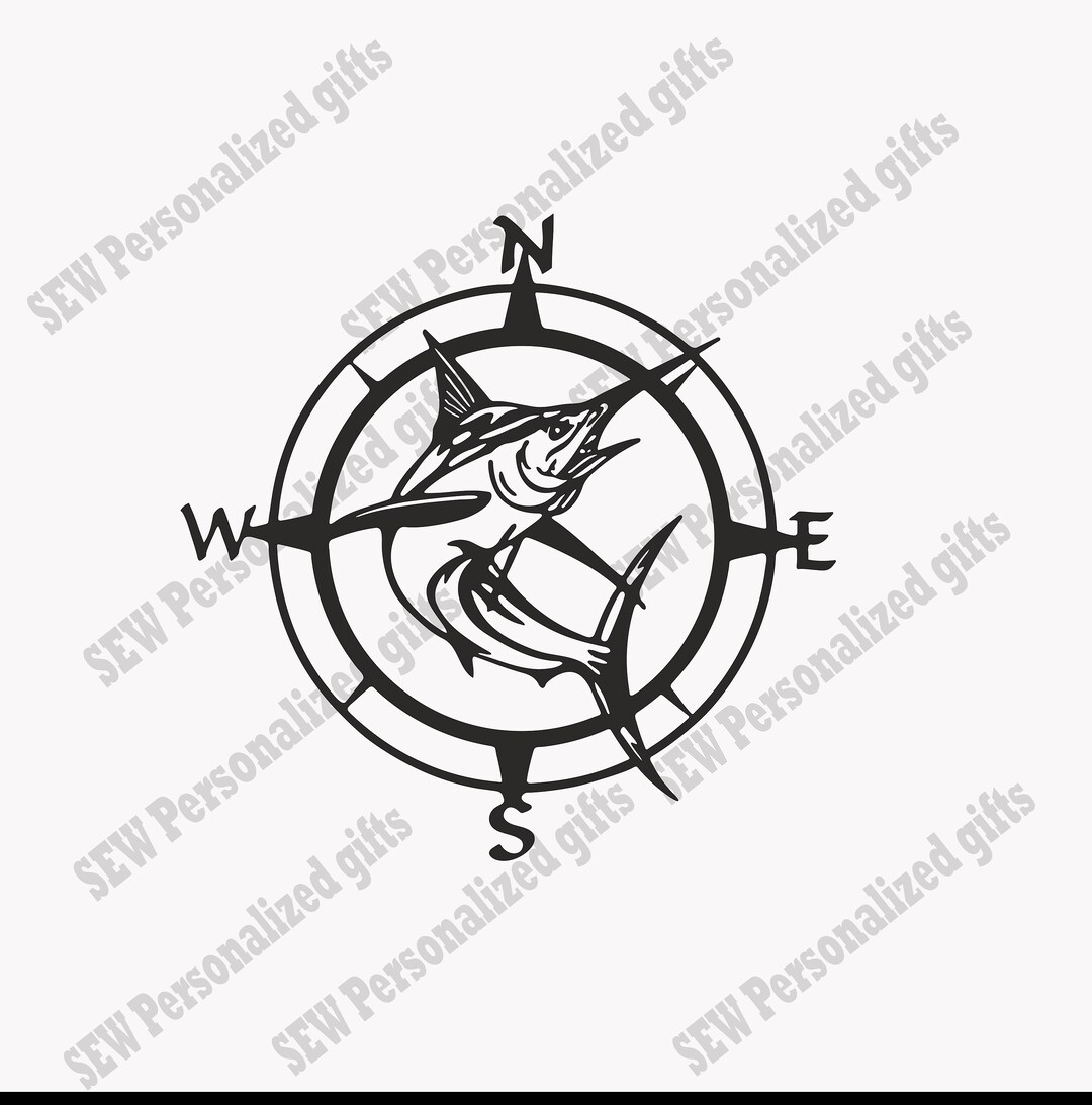 Marlin Compass SVG - Etsy