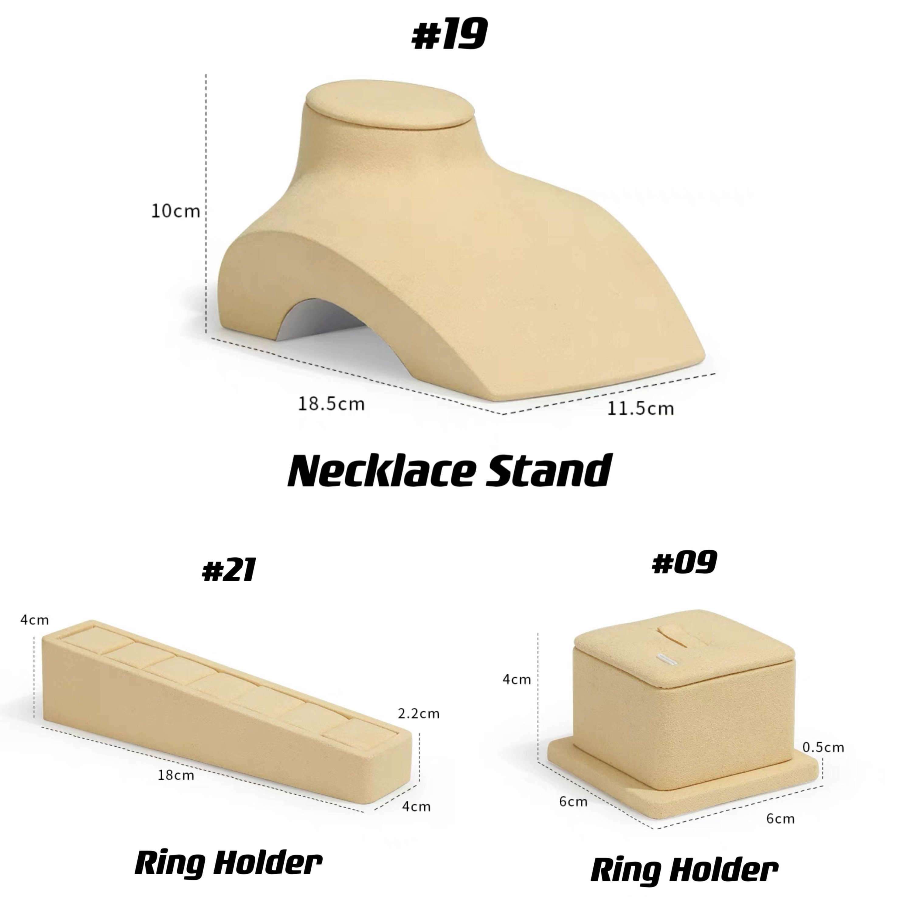 Beige Jewelry Display Set Necklace Display Set Ring Display - Etsy