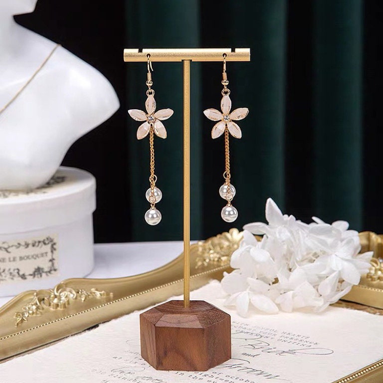 Earring Display Wood Base, Earring Stand, Earrings Holder, Earring ...