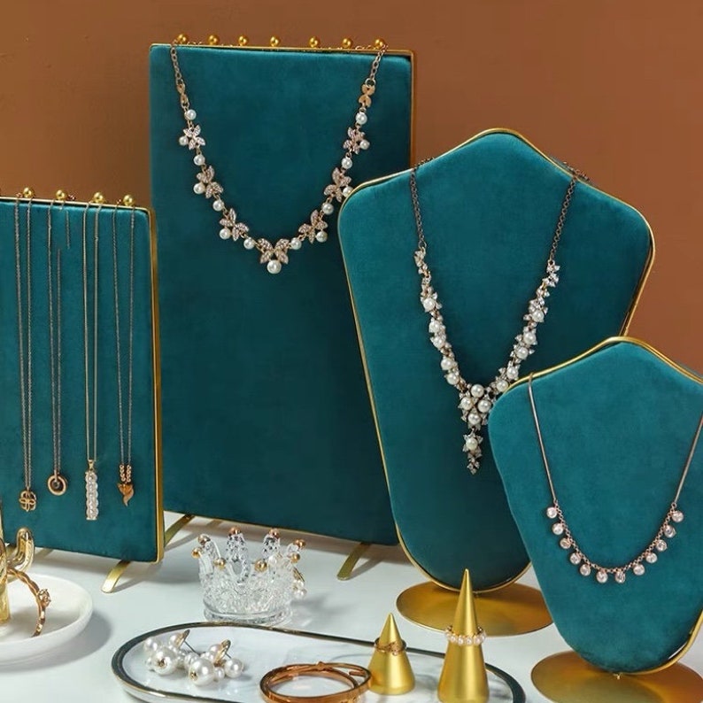 Velvet Jewelry Display Set Green Jewelry Holder Jewelry - Etsy