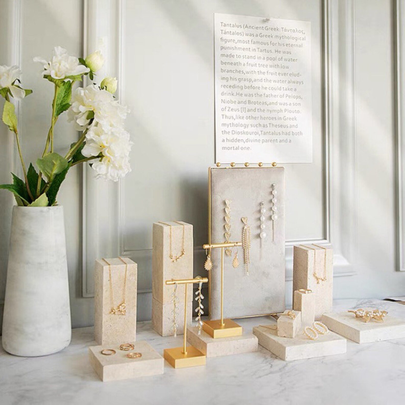 Natural Stone Jewelry Display Set, Jewelry Risers and Platforms ...