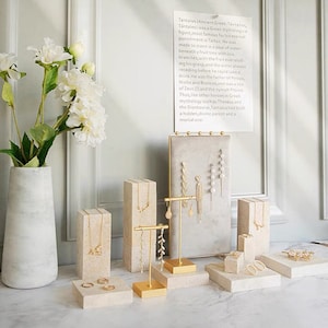 Natural Stone Jewelry Display Set, Jewelry Risers and Platforms ...