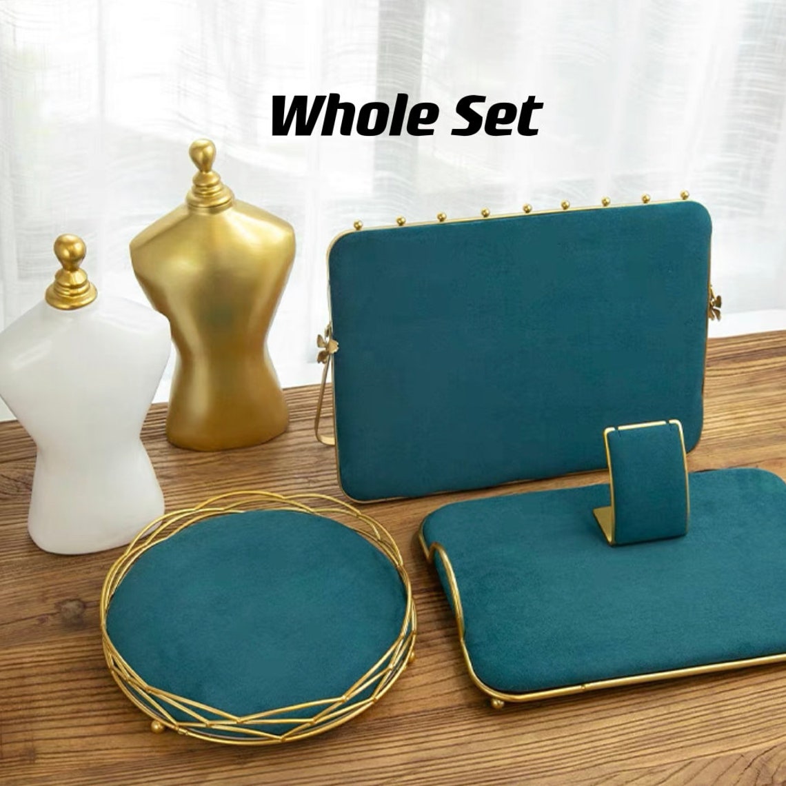 Velvet Jewelry Display Set Jewelry Risers and Platforms - Etsy