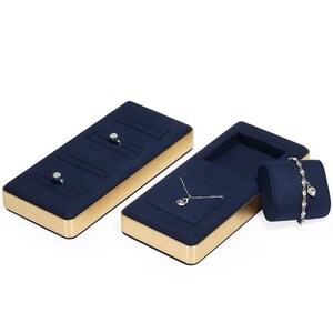 Unique Blue Jewelry Display Tray Set, Necklace Display Stand Set ...