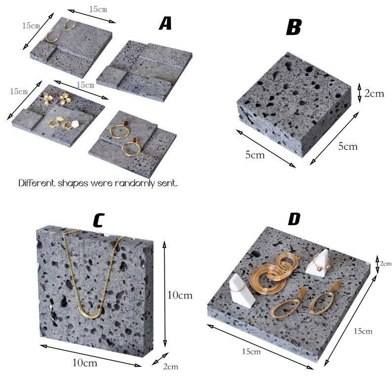 Gray Stone Jewelry Display Set Jewelry Risers and Platforms - Etsy