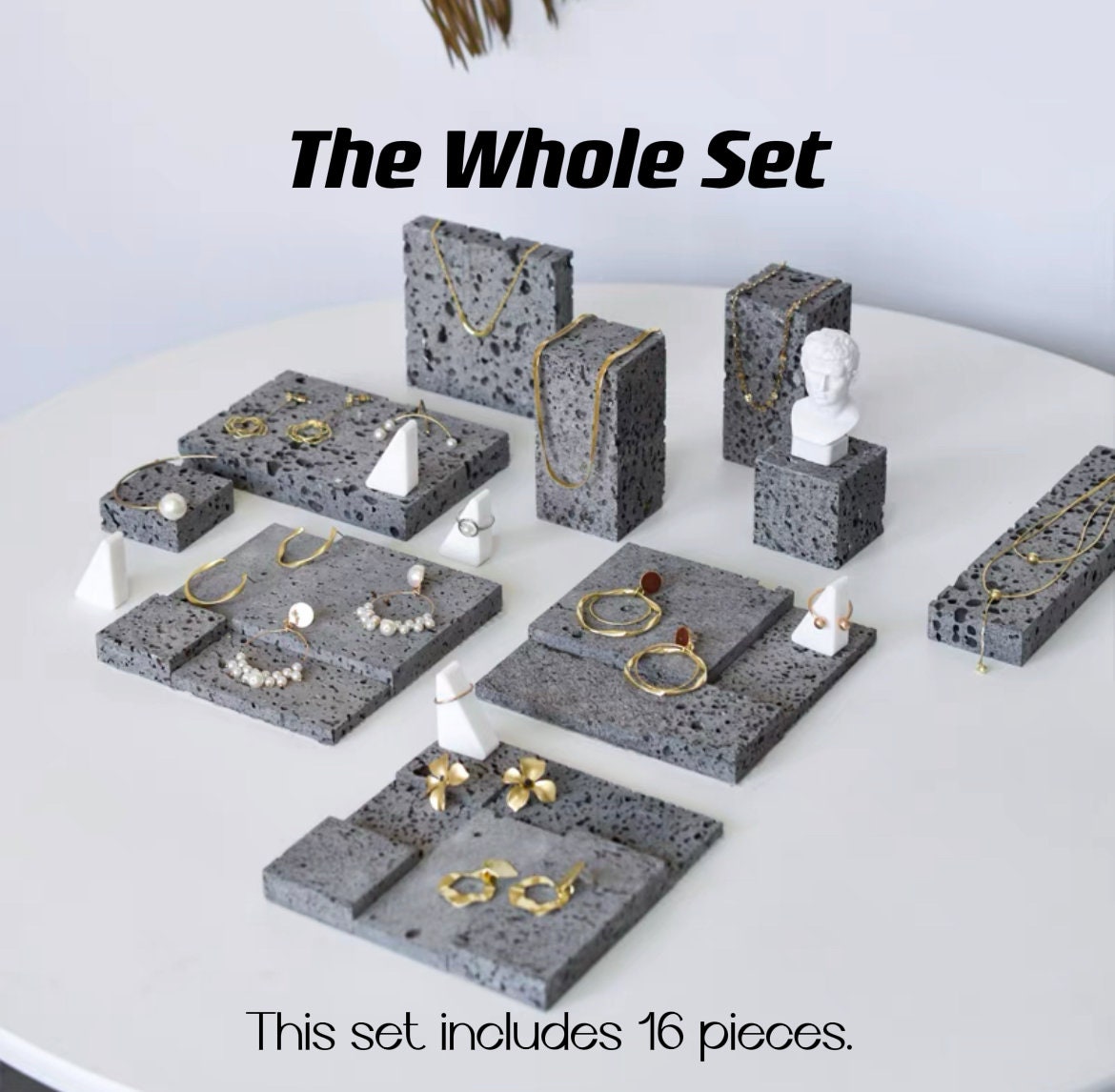 Gray Stone Jewelry Display Set, Jewelry Risers and Platforms, Jewelry ...