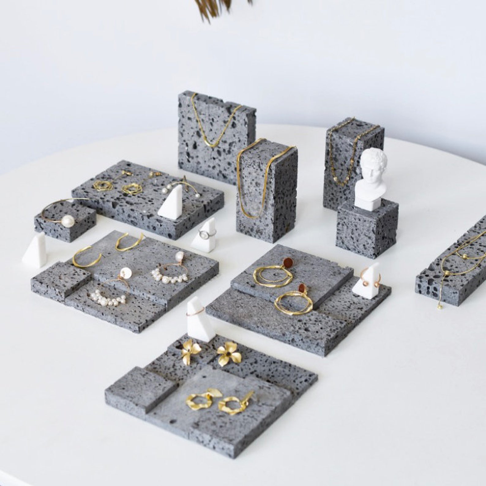 Gray Stone Jewelry Display Set, Jewelry Risers and Platforms, Jewelry ...