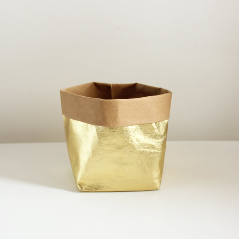 Gold Paper Bag Washable Paper Bag Storage Bag Home Décor - Etsy
