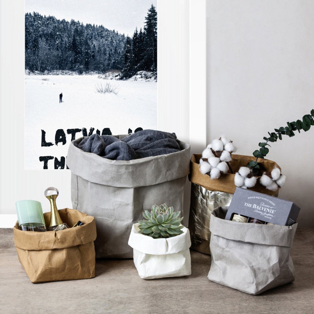 Washable Kraft Paper Container for Storage,food,planting,gift Wrap and ...