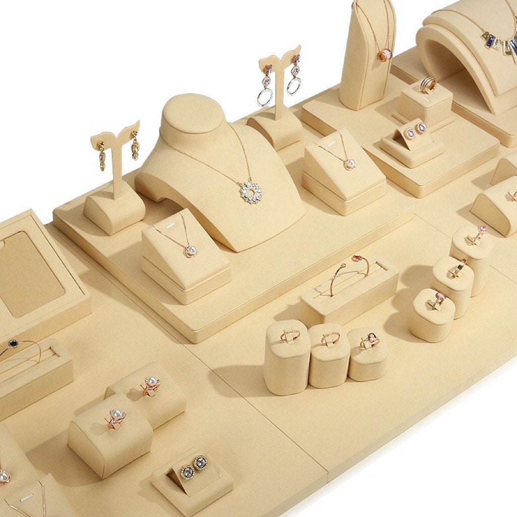 Beige Jewelry Display Set Necklace Display Set Ring Display - Etsy
