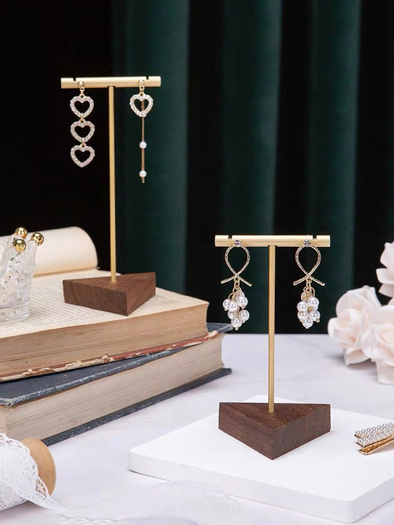 Earring Display Wood Base, Earring Stand, Earrings Holder, Earring ...