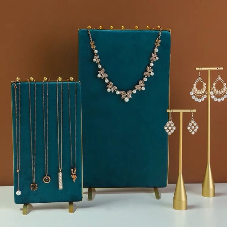 Velvet Jewelry Display Set Green Jewelry Holder Jewelry - Etsy