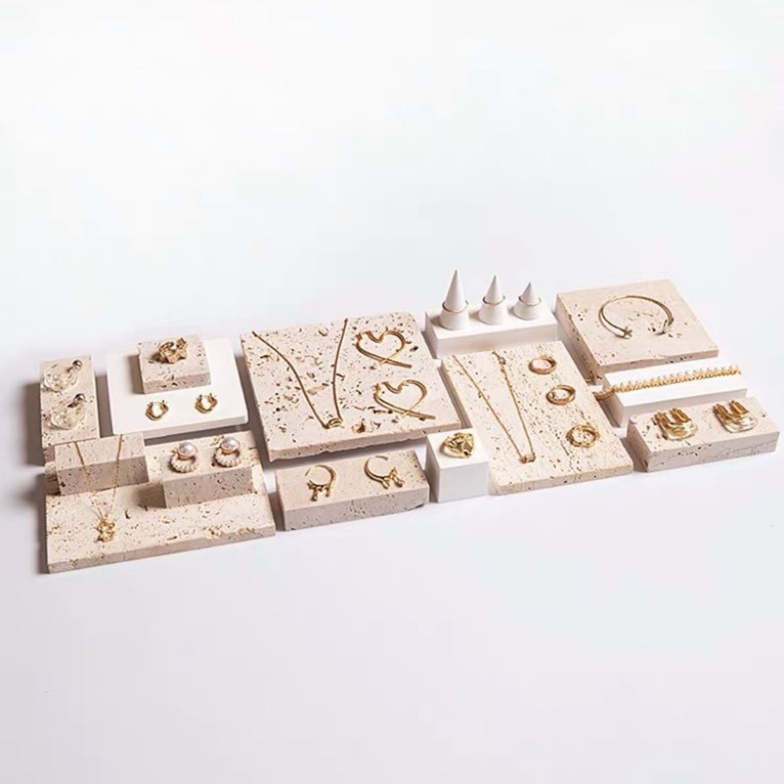 Stone Jewelry Display Set Jewelry Risers and Platforms - Etsy