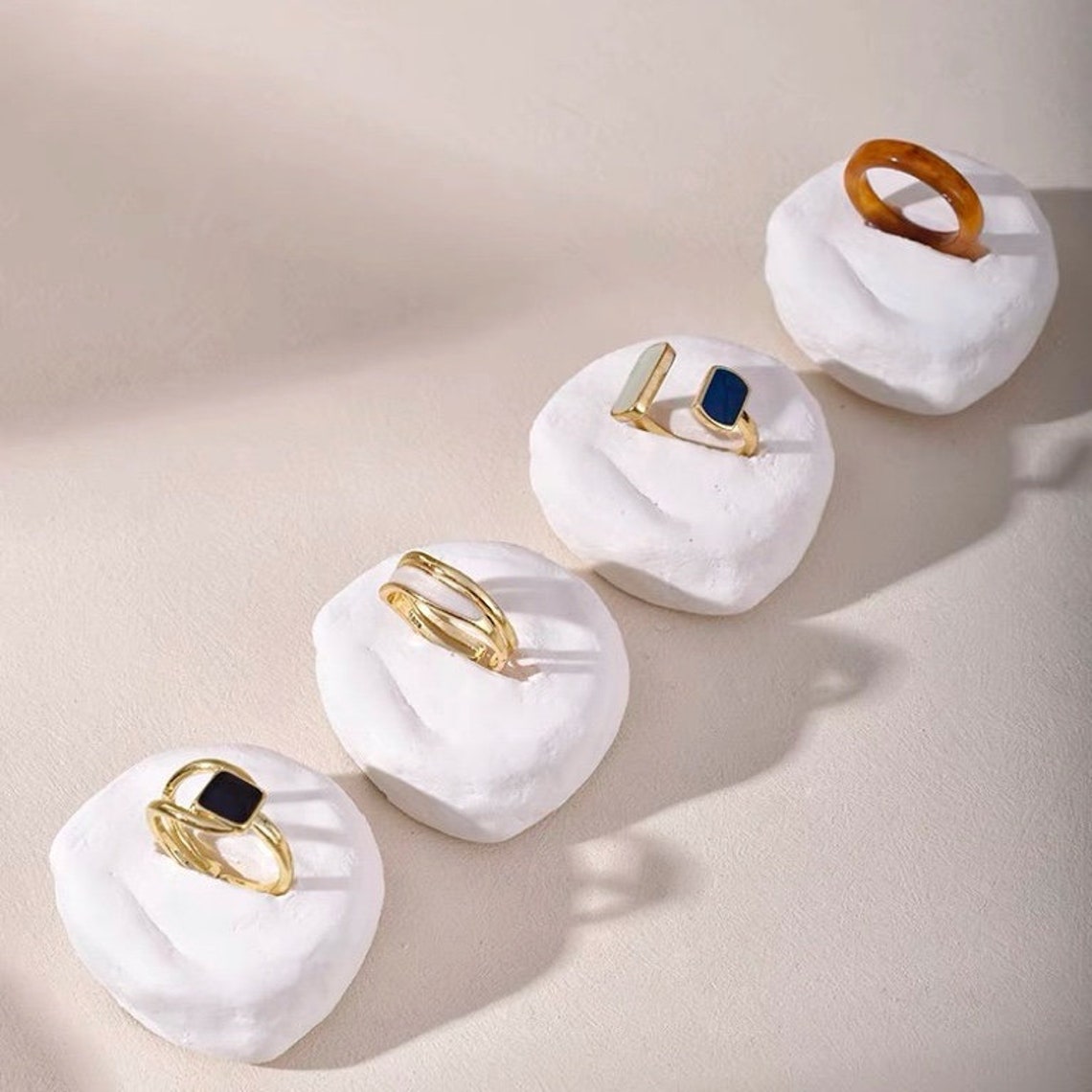 White Ring Cone Jewelry Display Set Unique Ring Displays | Etsy