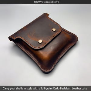 Leather 12 Gauge Shotgun Shell Holder Ammo Case Belt Pouch - Hunter ...