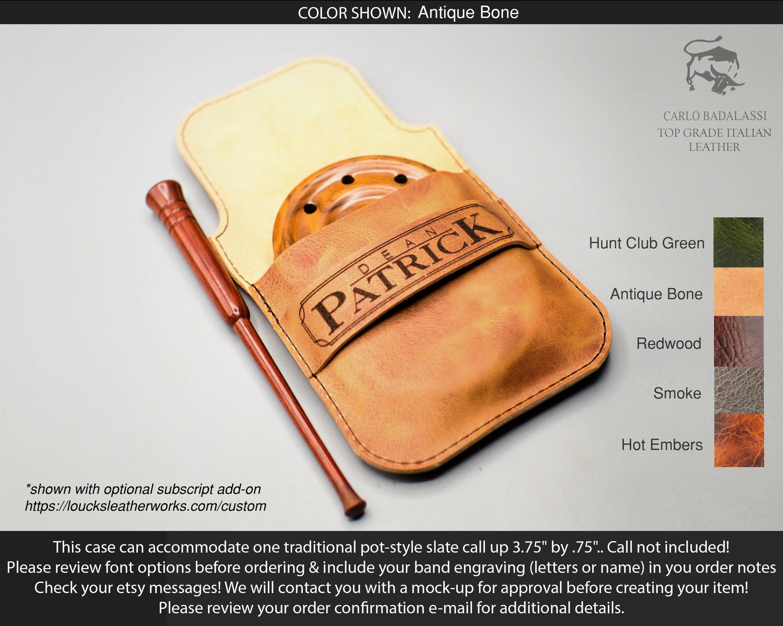 Leather Slate Turkey Call Case Personalized - Etsy