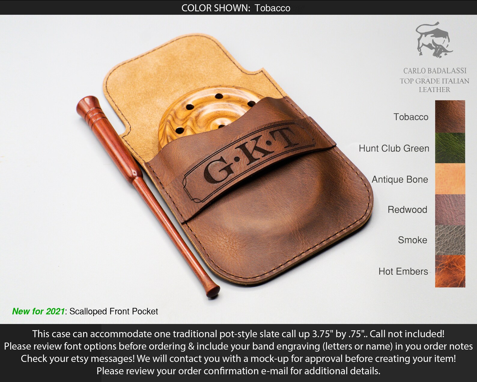 Leather Slate Turkey Call Case Personalized - Etsy