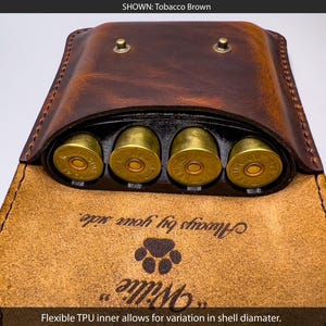 Leather 12 Gauge Shotgun Shell Holder Ammo Case Belt Pouch - Hunter ...