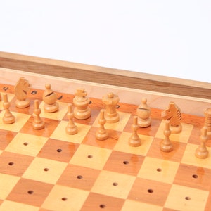 1960's German Travelling Pegged Chess Set, Vintage Wooden Travel Chess ...