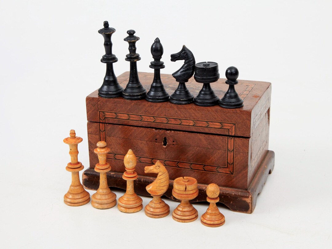 Rare Antique Chess Set, KH 9 Cm./3,5 In., Old Handmade Chess Set in ...
