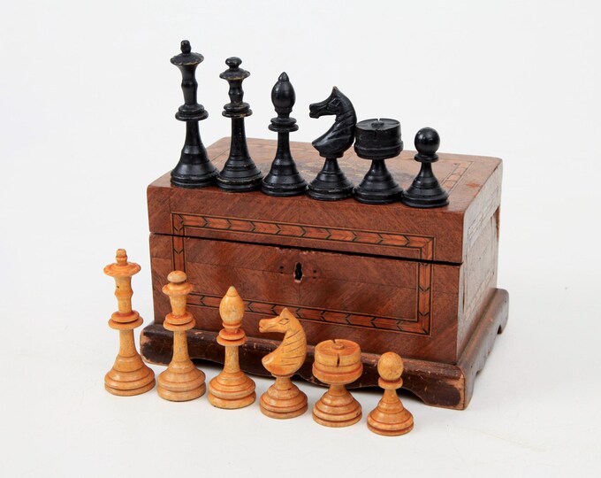 Rare Antique Chess Set, KH 9 Cm./3,5 In., Old Handmade Chess Set in ...