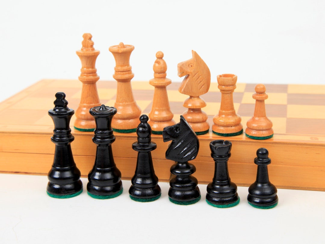 Vintage Polish Chess Set With Folding Board, KH 7cm./2,75 In., 1980's ...