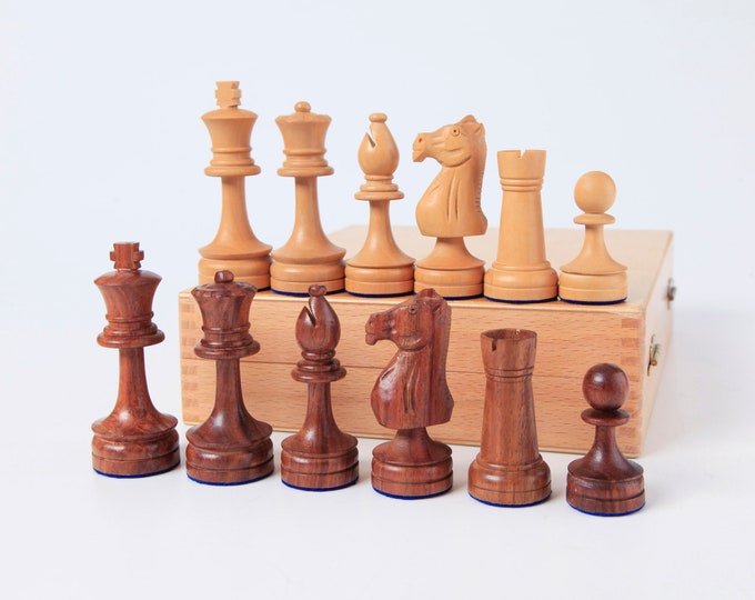 Vintage Weighted Chess Set KH 9cm., Luxurious Wooden Chess Set in ...