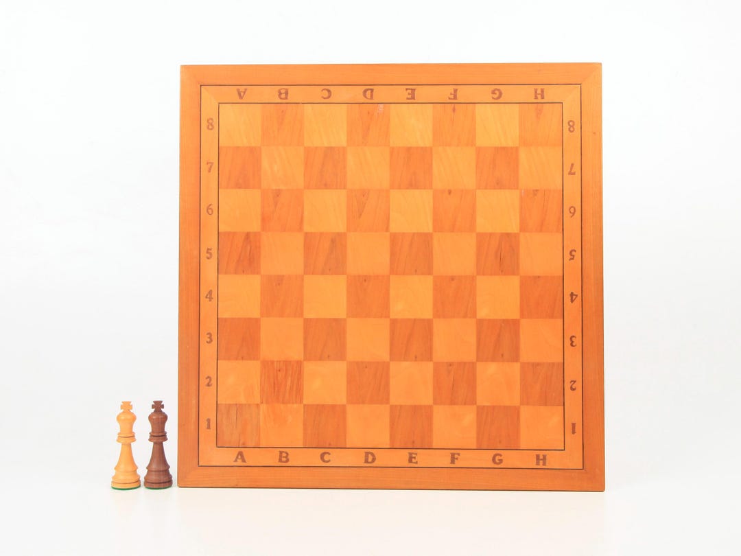 Large Tournament Marquetry Chess Board, 48,5x48,5cm/19x19 In., Vintage ...