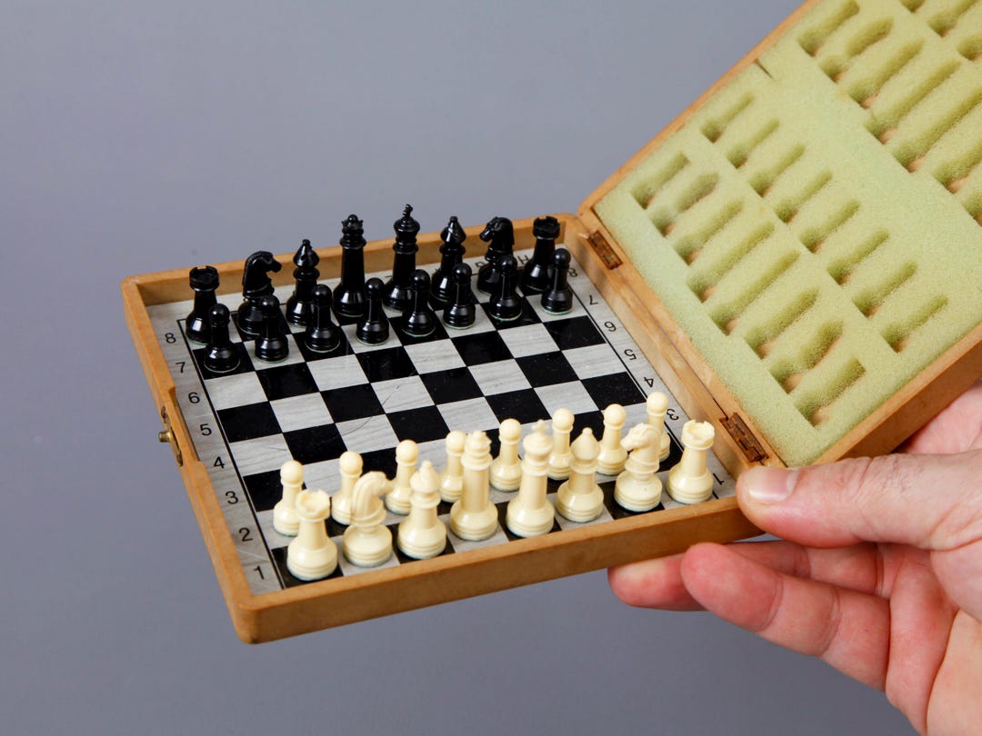 1980's Magnetic Travel Chess Set 15x15cm./6x6 Inches, Vintage Touristic ...