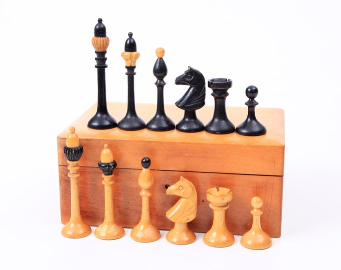 Rare Austrian Upright Chess Set, KH 10cm, Lasker-schlechter Type Chess ...