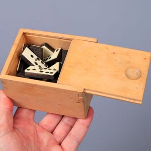 Antique or Vintage Bone Dominoes With Wooden Storage Box, Handmade Bone ...