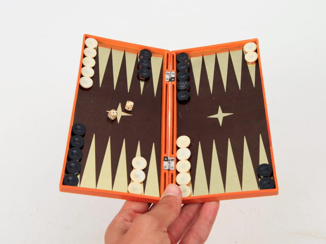 Vintage Magnetic Travel Backgammon Set 18x18cm/7x7inches, Small ...
