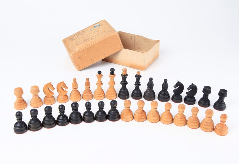 Vintage Handmade Chess Set KH 9 Cm/35 Handcrafted - Etsy