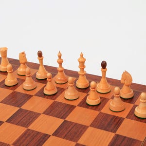 Rare Hungarian Chess Set KH 7,5 Cm/ 3 In., Vintage Maple & Walnut ...