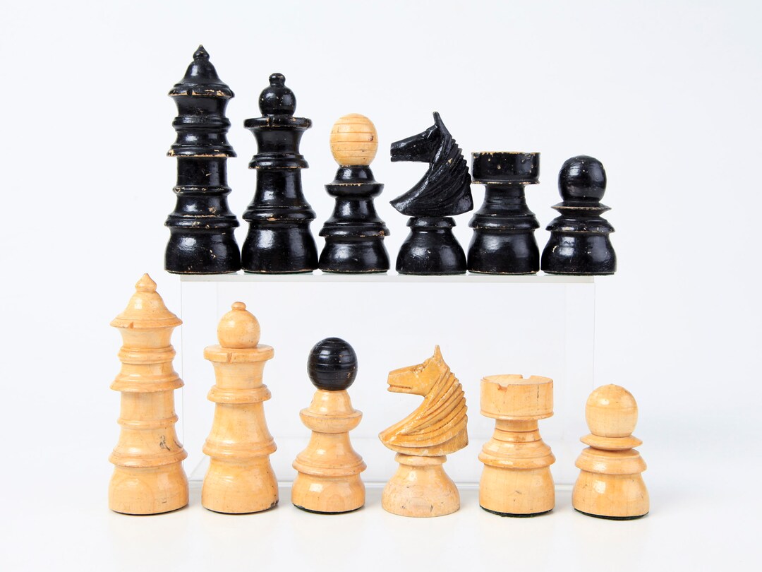Antique or Vintage Coffee House Chess Set KH 10,5 Cm/4,15 In.,handmade ...