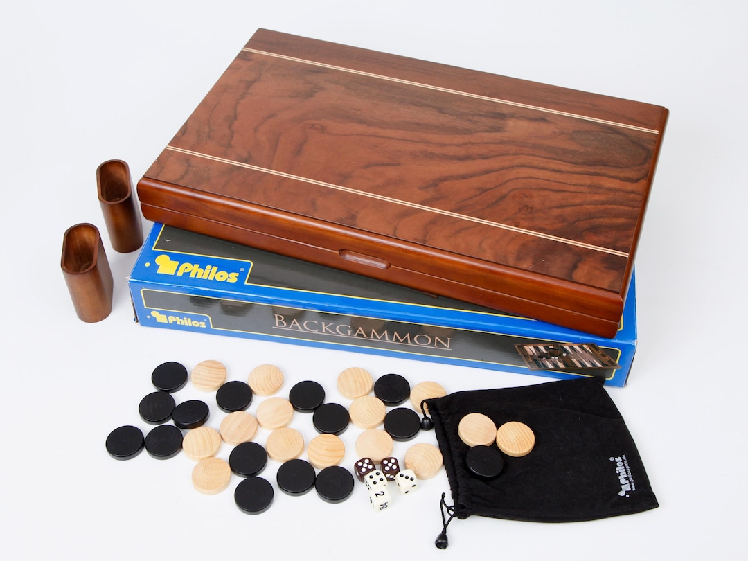 XXL Luxury Folding Backgammon 49x30cm /19x12 In., Contemporary Deluxe ...