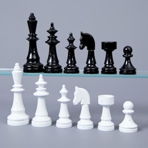 Vintage Metal Chess Set KH 8,2cm/3,25", Solid Metal Chessmen in ...