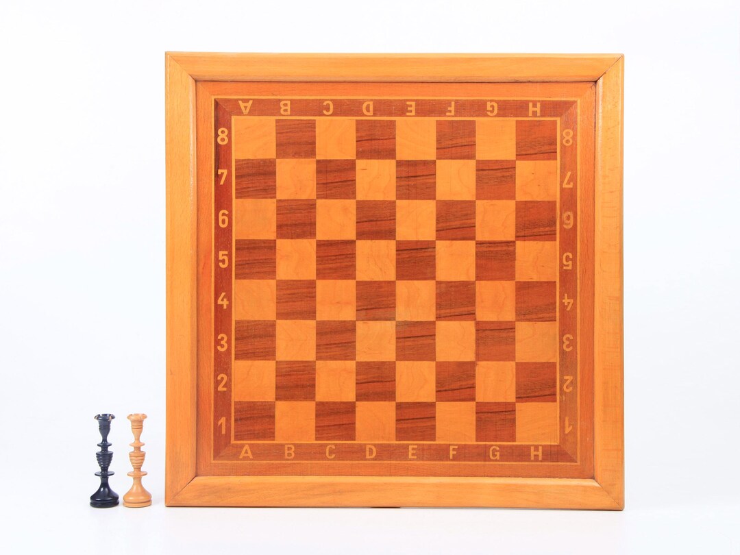 Large German Chess Board 50x50cm/20x20", 1970's Handmade Inlaid Wooden ...