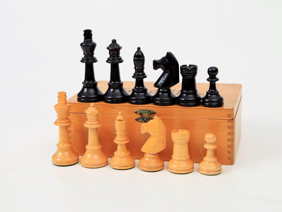 Vintage German Tournament Chess Set, KH 9cm/3,5".,1970's Weighted ...