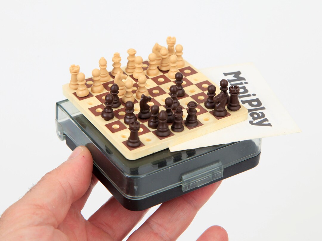 Vintage Miniature Chess Set, 8x8 Cm./3,15x3,15 In. 1980's Mini Travel ...