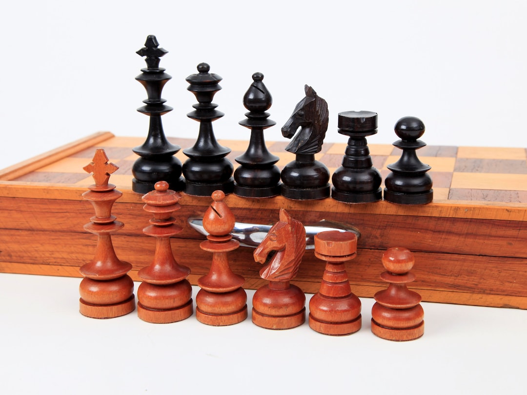 Vintage Philippine Staunton Chess Set With Folding Chess - Etsy