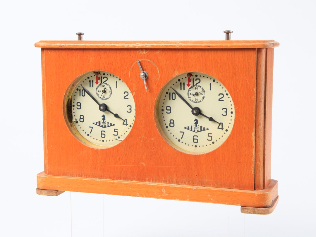Soviet Vintage Wooden Chess Clock, Wooden Mechanical Chess Timer From ...