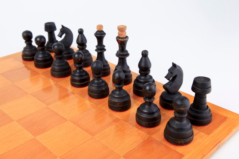 Vintage Handmade Chess Set KH 9 Cm/35 Handcrafted - Etsy