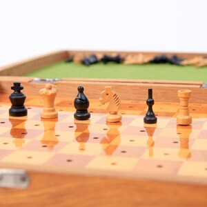 1960's German Travelling Pegged Chess Set, Vintage Wooden Travel Chess ...